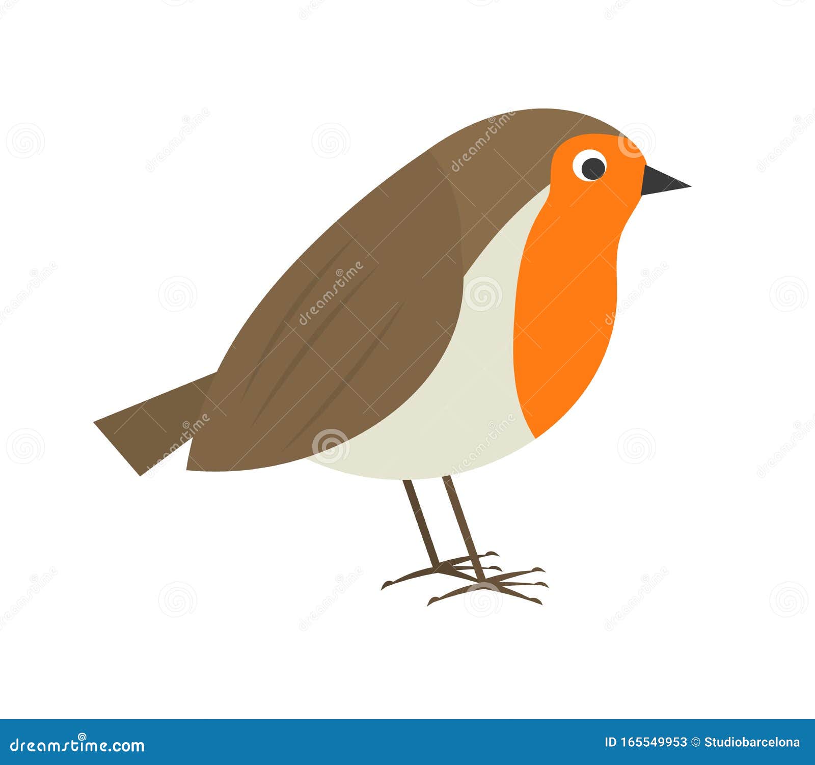 Cute robin bird stock vector. Illustration of wildlife - 165549953