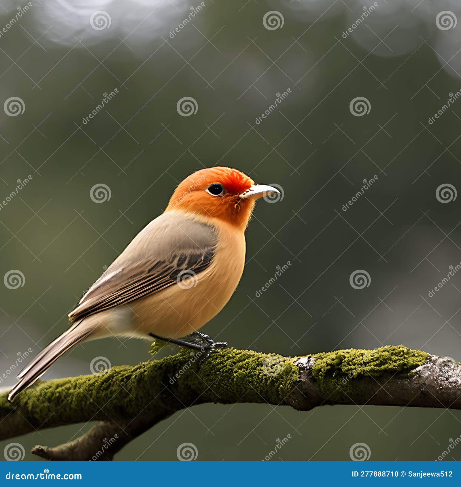 Cute robin on a branch stock illustration. Illustration of nature ...