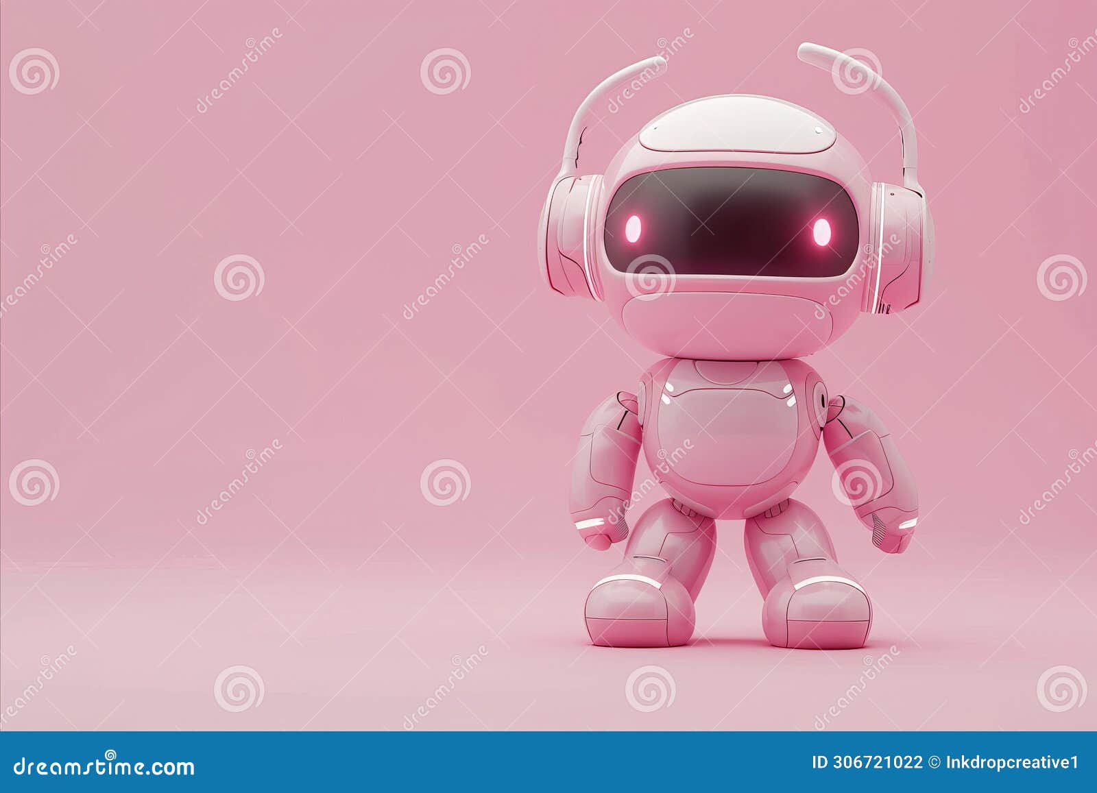 A Cute Robot Ai Character. 3D Render Style Illustration Stock ...