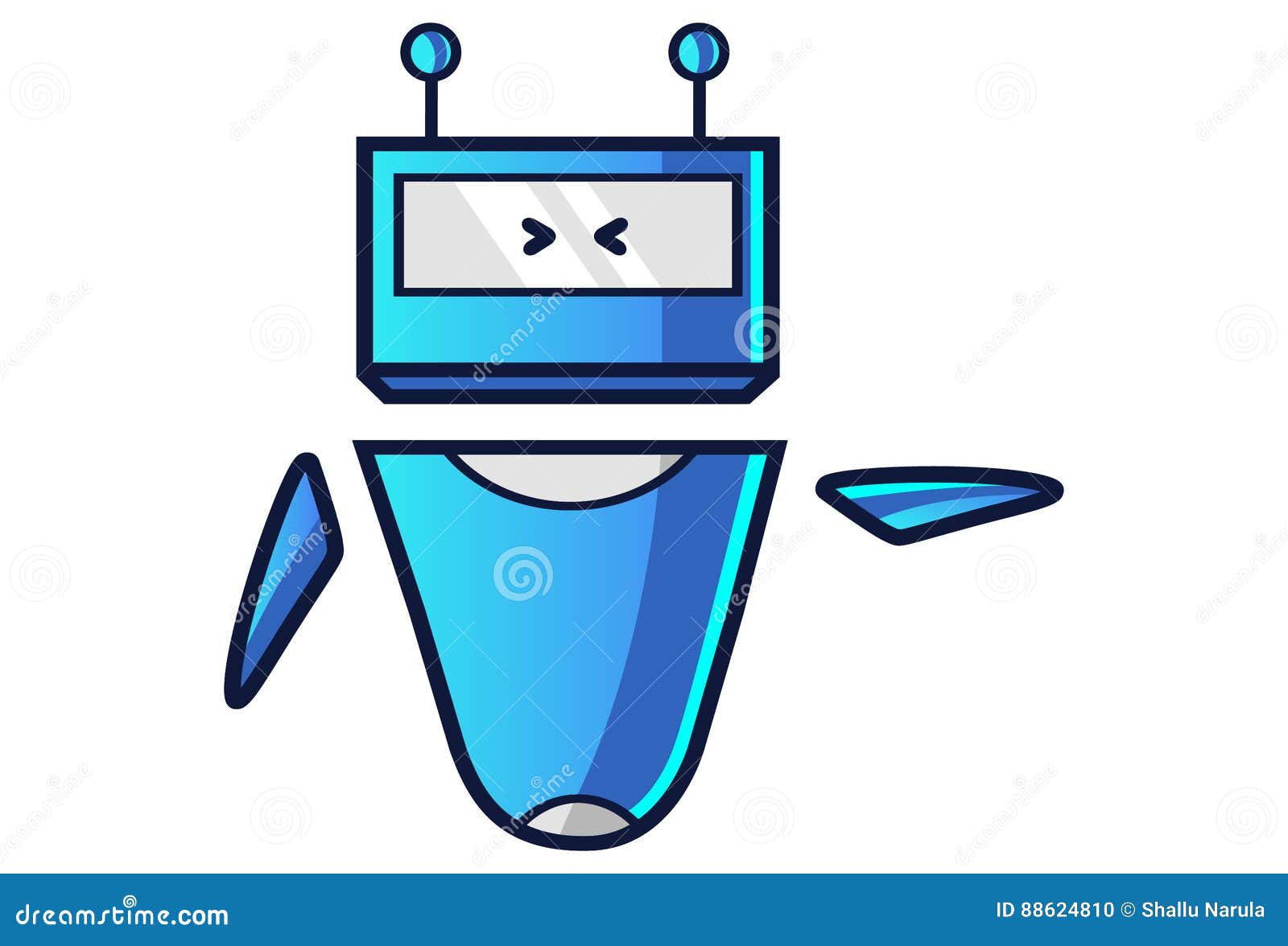 Cute Robot With Angry Expressions. Royalty-Free Stock Image ...