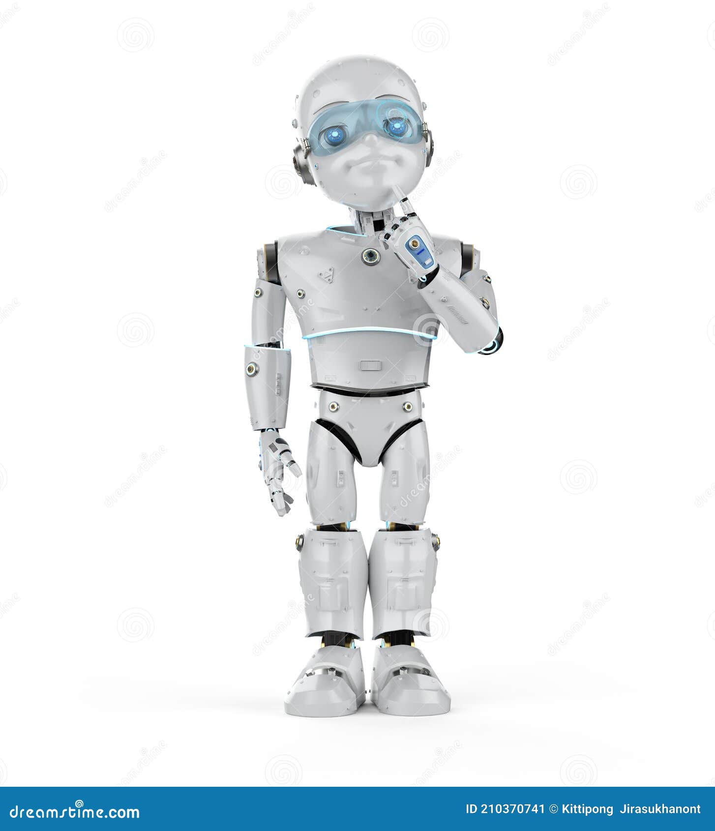 Cute Robot with Cartoon Character Think Stock Illustration ...