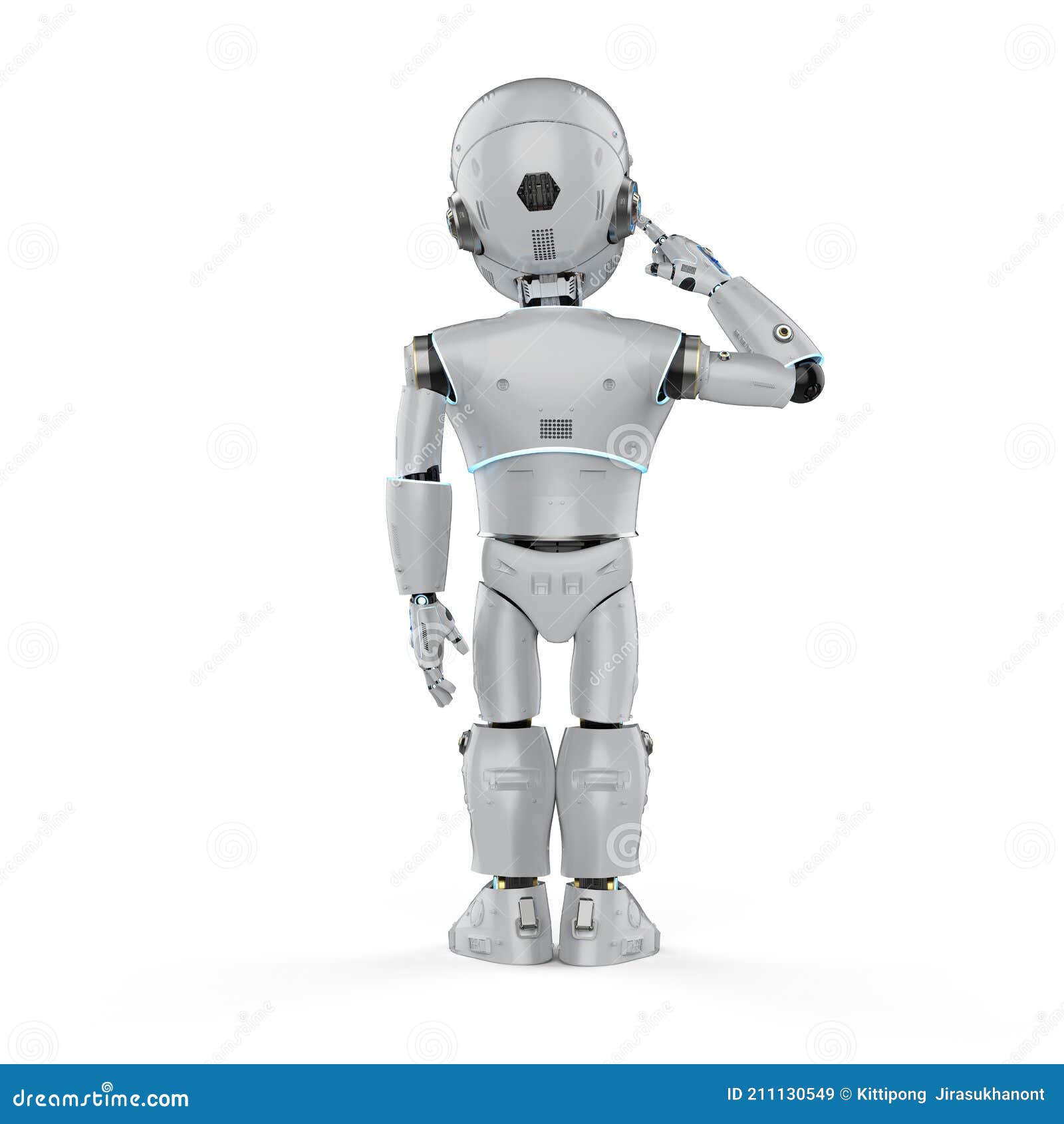 Cute Robot with Cartoon Character Think Stock Illustration ...