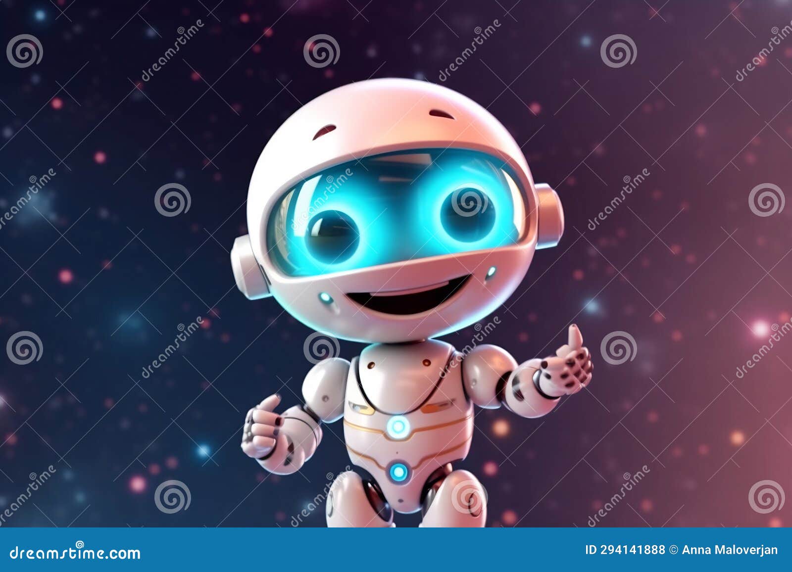 Cute Robot Character. Picture Made by Artificial Intelligence Stock ...