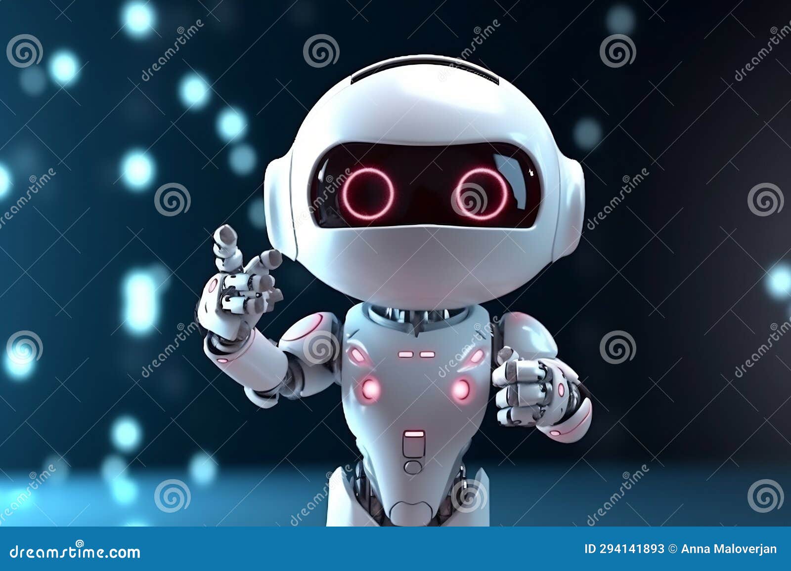 Cute Robot Character. Picture Made by Artificial Intelligence Stock ...