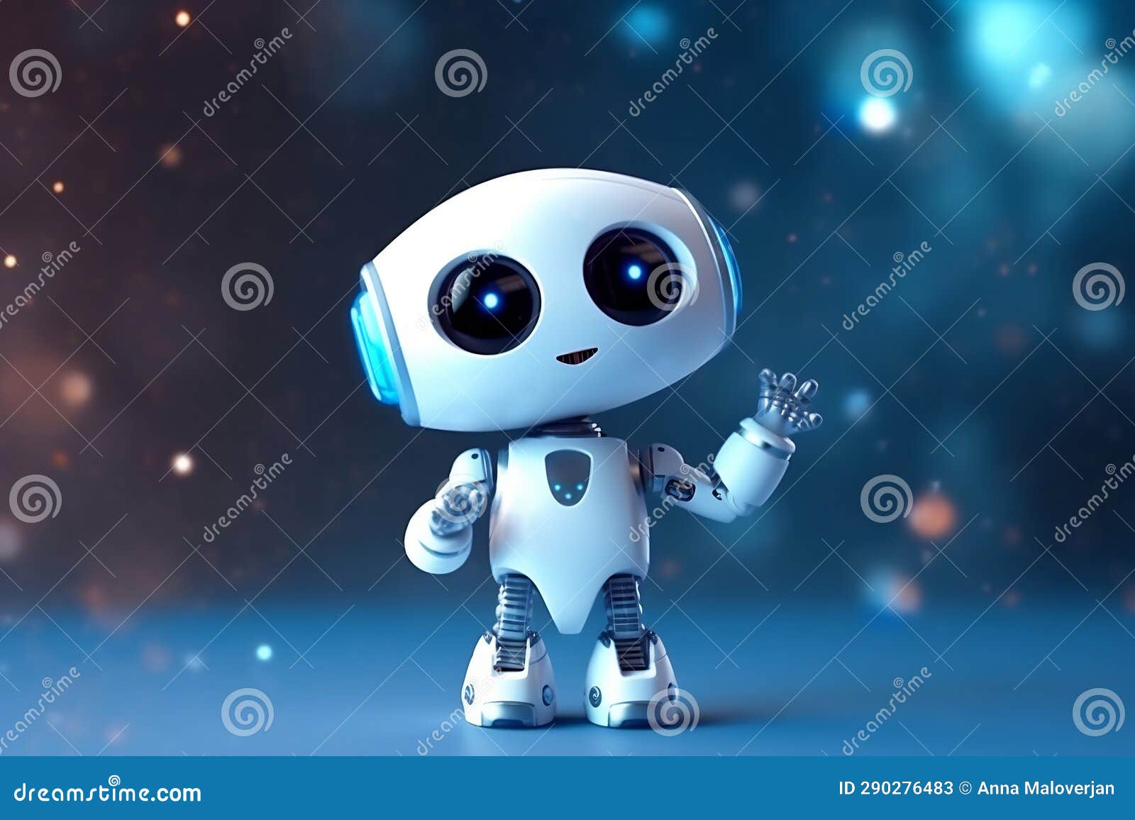 Cute Robot Character. Picture Made by Artificial Intelligence Stock ...
