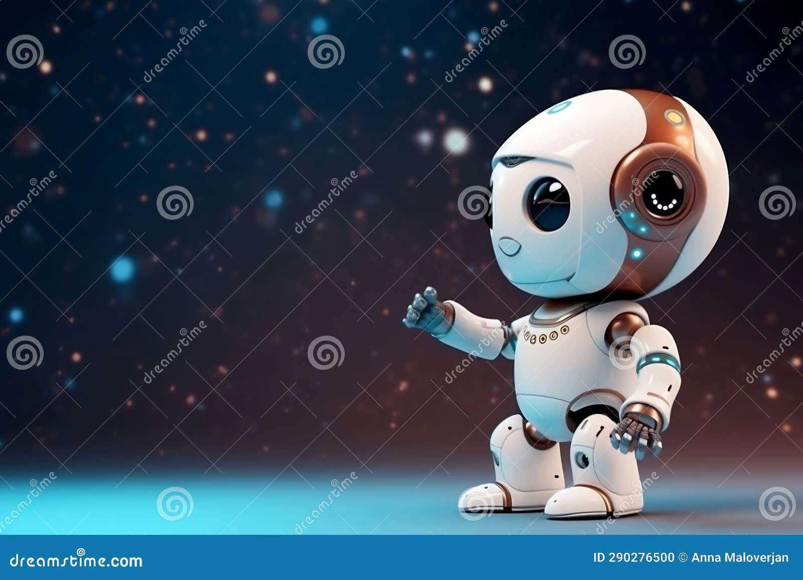 Cute Robot Character. Picture Made by Artificial Intelligence Stock ...