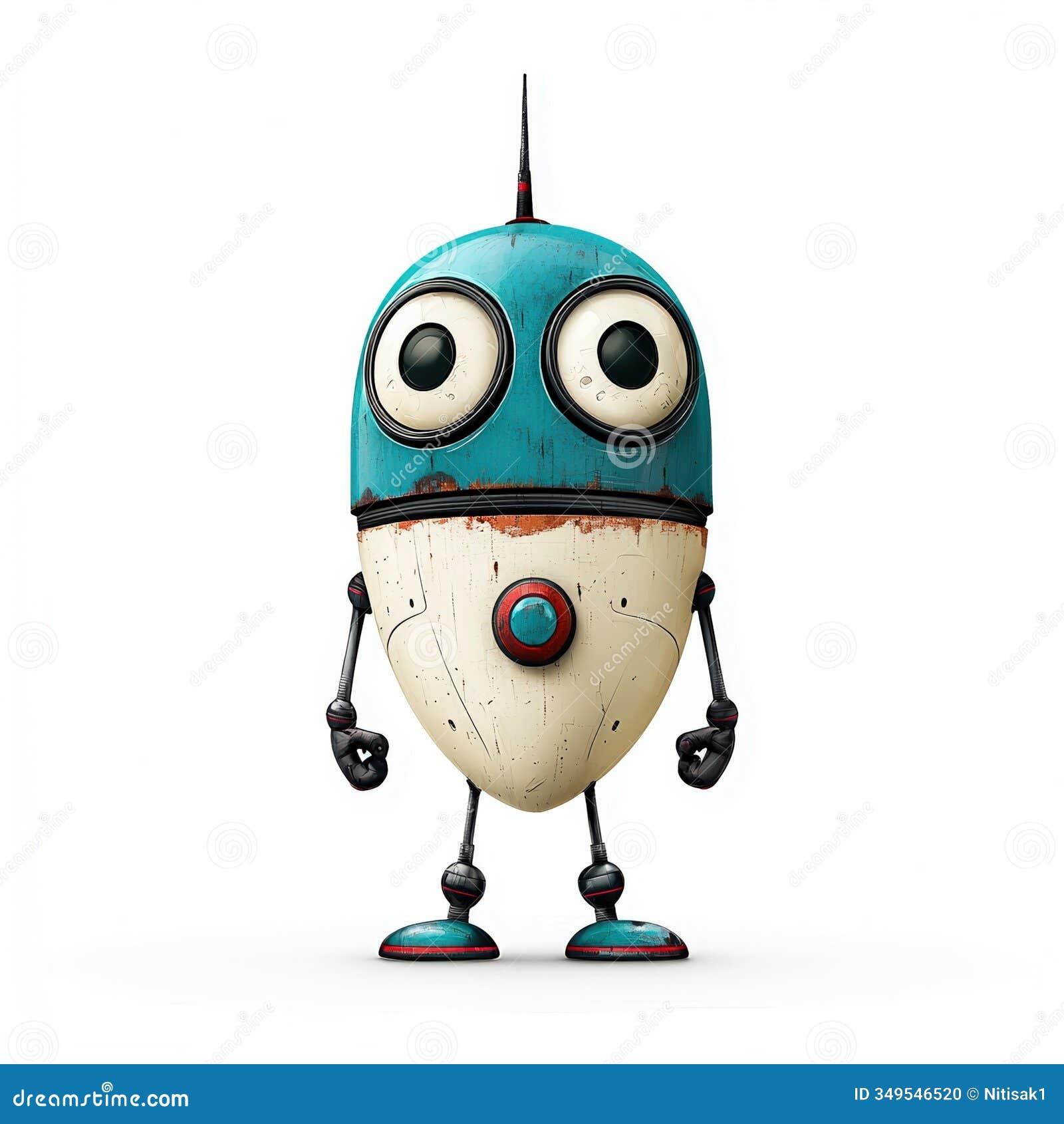 Cute Robot Character in Vibrant Colors Stock Illustration ...