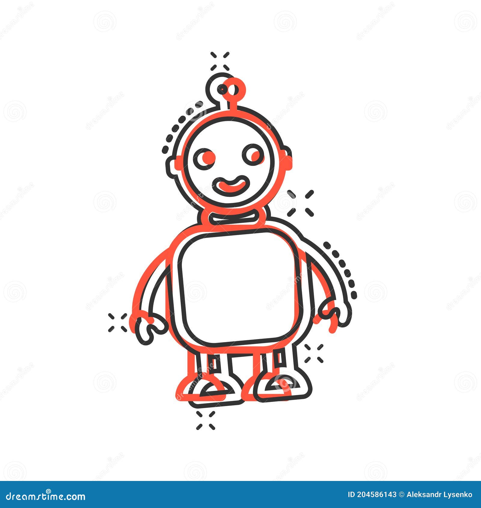 Cute Robot Chatbot Icon in Comic Style. Bot Operator Cartoon Vector ...