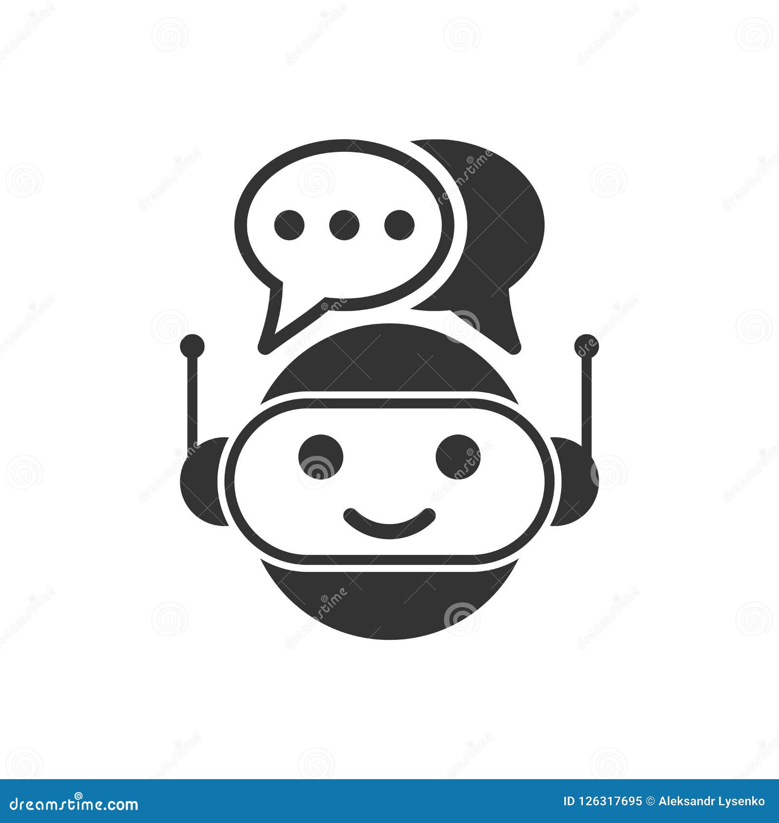 Robot Chatbot Icon Sign Flat Style Design Vector Illustration Isolated ...