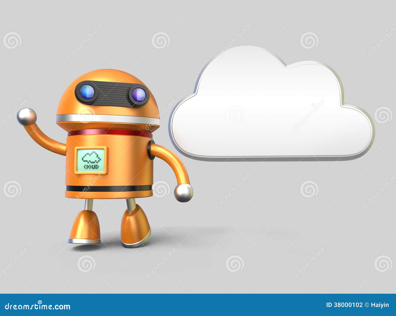 Cute robot and cloud icon stock illustration. Illustration of cyborg ...