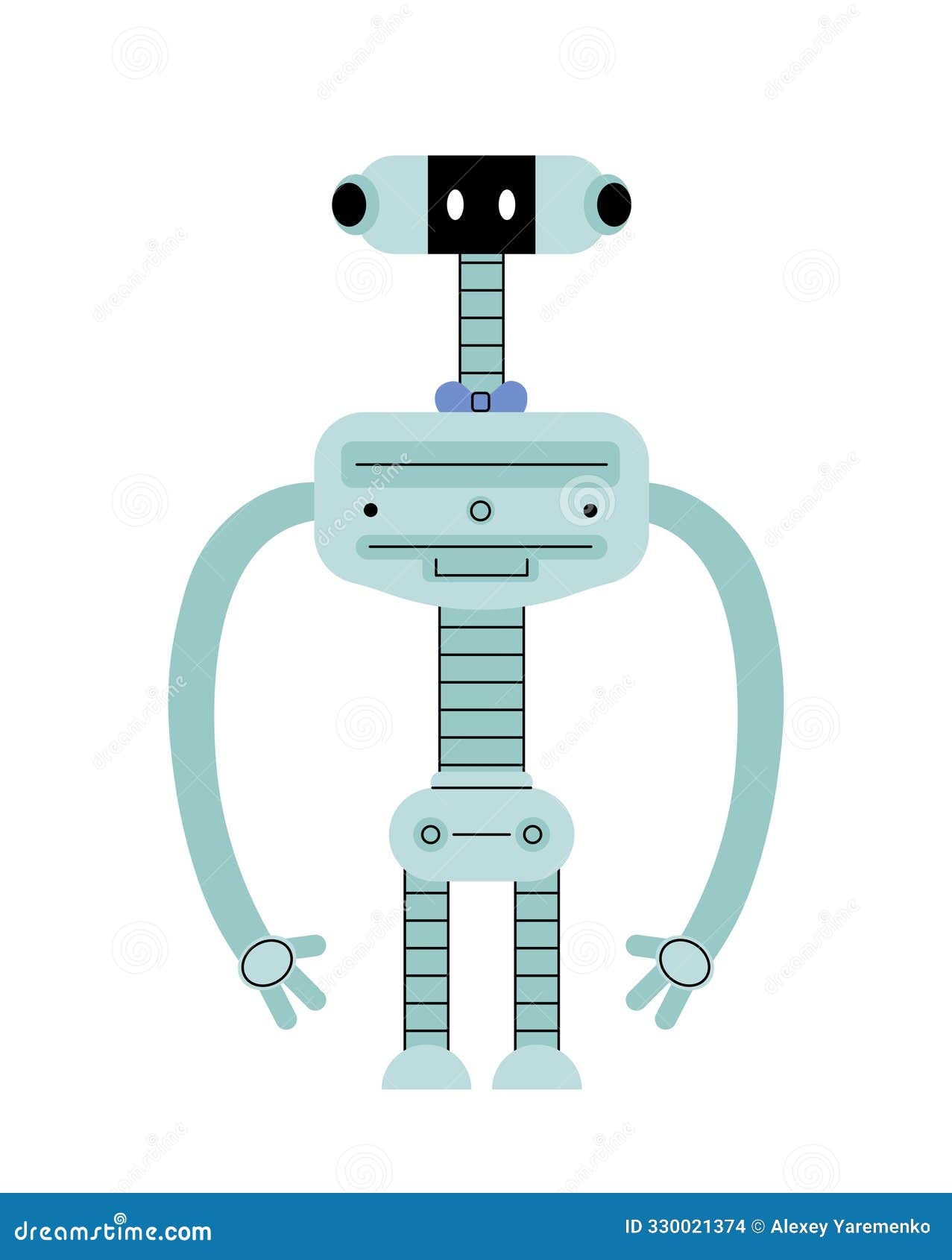 Cute Robot Concept. Tall Virtual Assistant and Robotic Toy. Artificial ...
