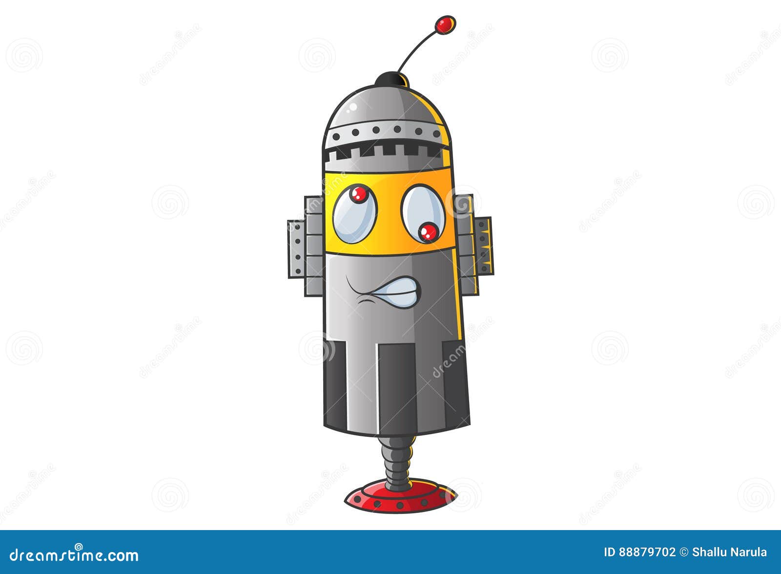Cute Robot confused. stock illustration. Illustration of annoyed - 88879702