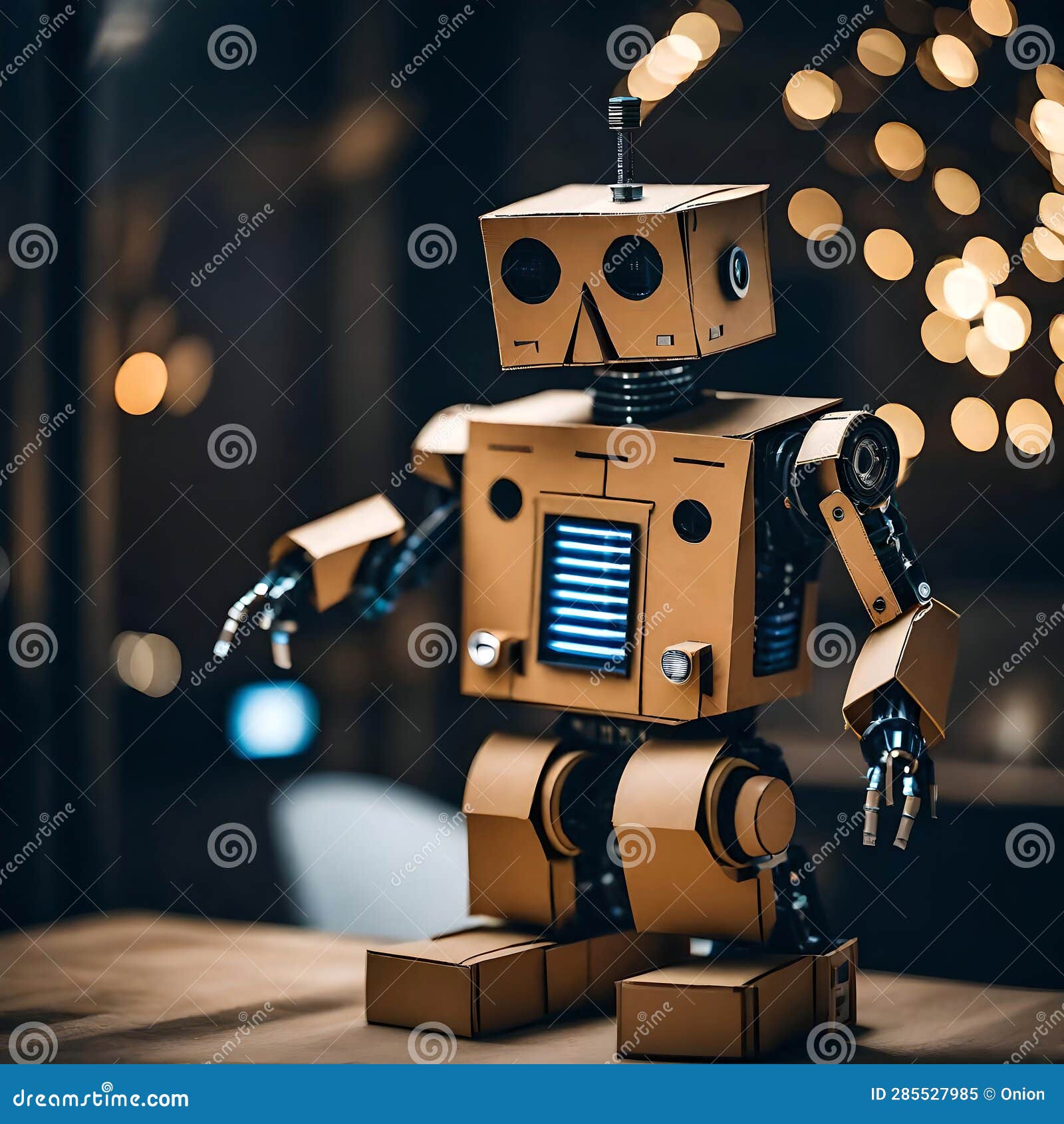 Cute Robot Created with Cardboard - Ai Generated Image Stock ...