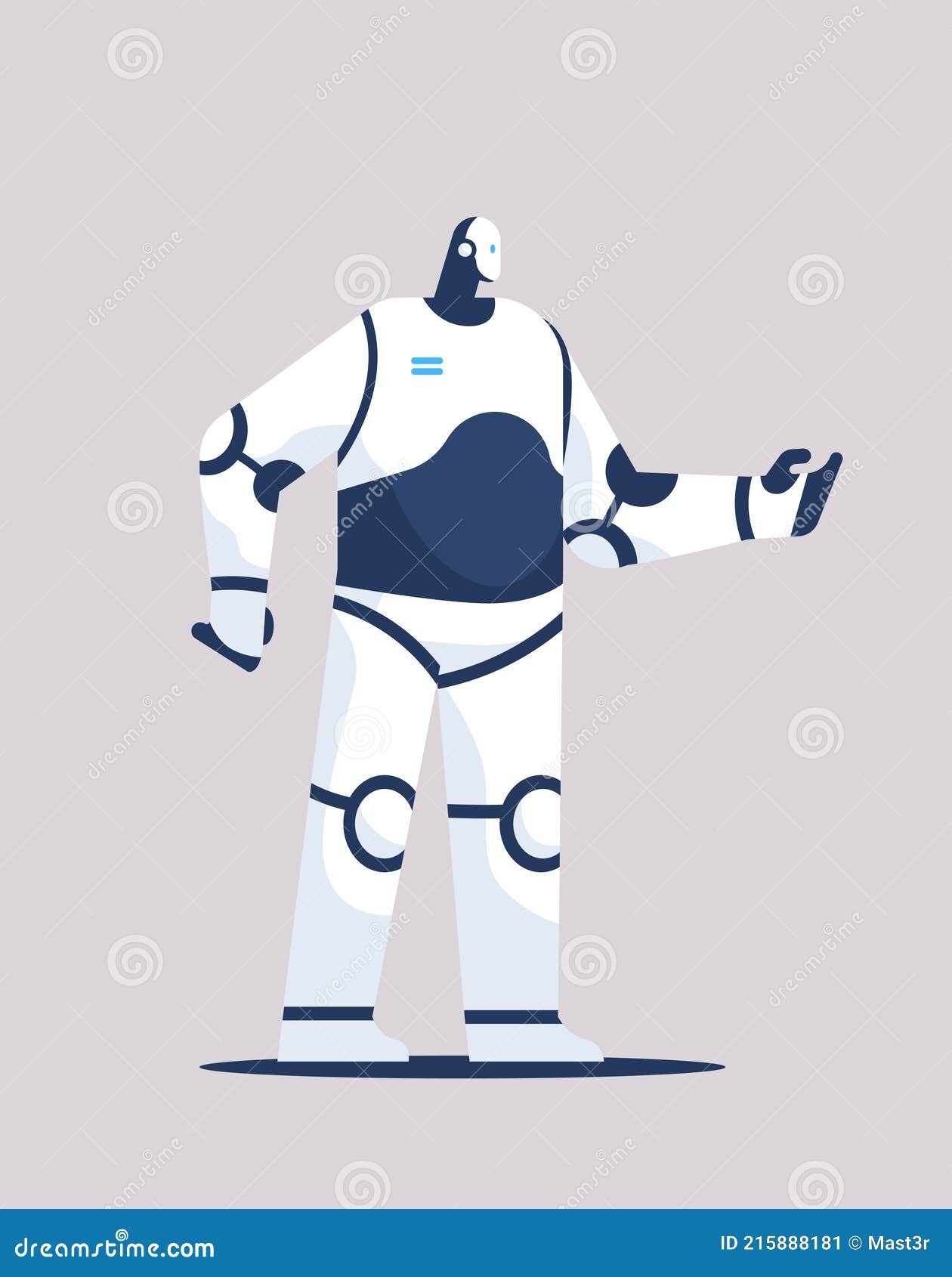 Cute Robot Cyborg Modern Robotic Character Standing Pose Artificial ...