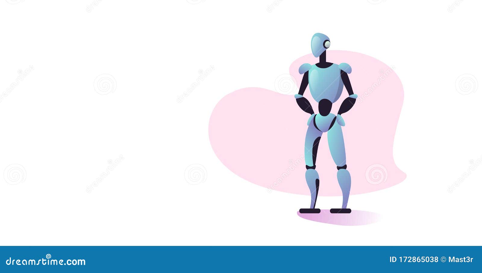 Cute Robot Cyborg Modern Robotic Character Standing Pose Artificial ...