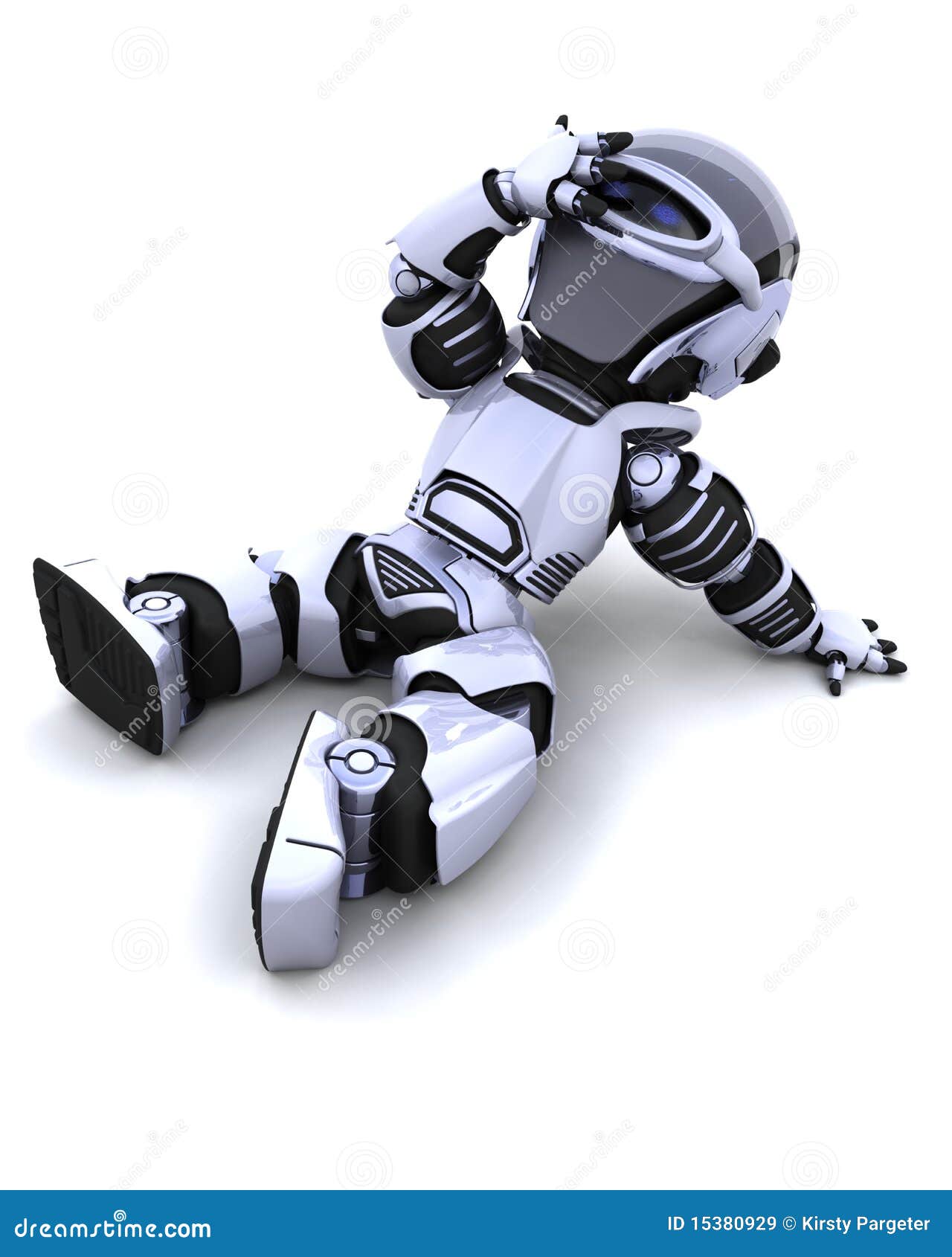 Cute Robot Cyborg Resting in the Sun Stock Illustration - Illustration ...