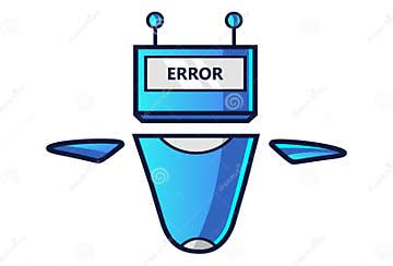 Cute Robot Displaying Message ERROR! Stock Illustration - Illustration ...