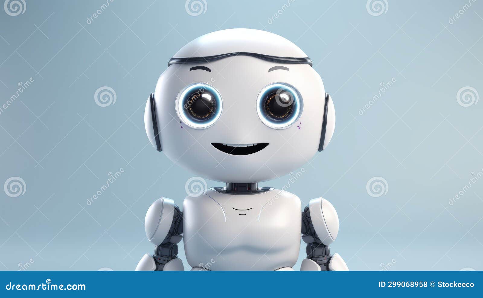Smiling 3d Robot: a Realistic Rendering with Vray Tracing Stock Photo ...