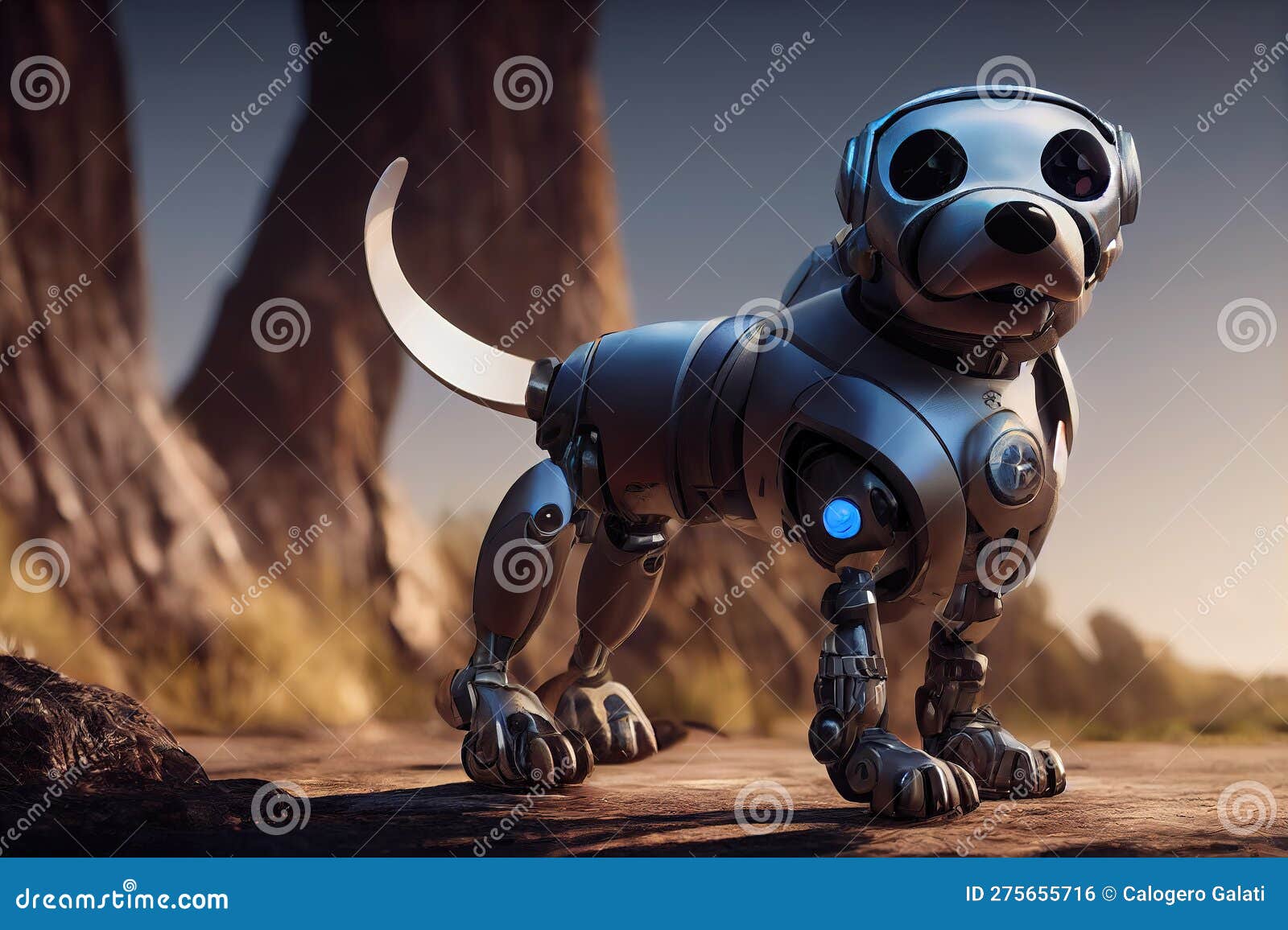 A Cute Robot Dog, Sci Fi 3d Illustration, Ai Generated Image Stock ...