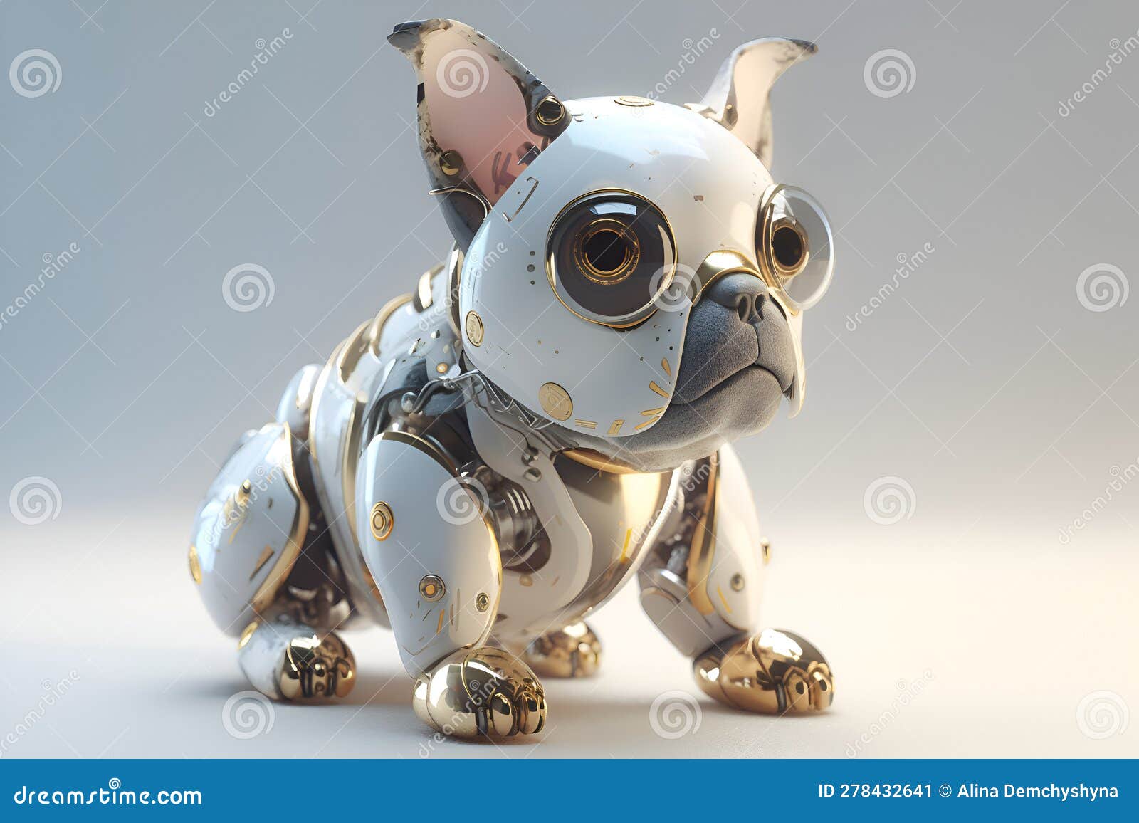 Cute Robot Dog on a White Background, Generative AI Stock Illustration ...
