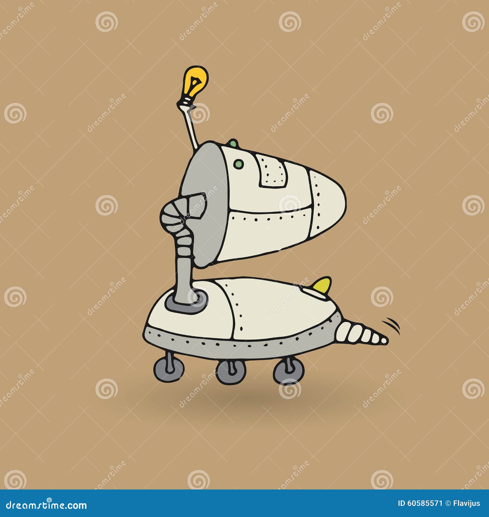 Cute robot doodle drawing stock vector. Illustration of drawn - 60585571