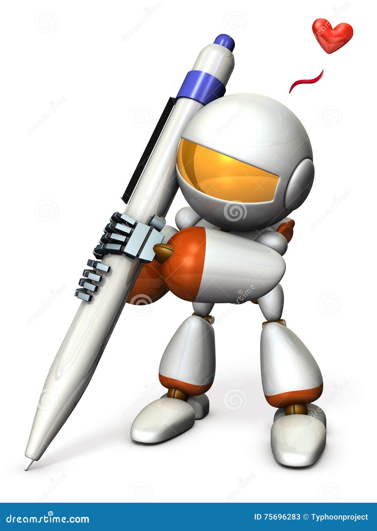 Excited Robot Humanoid Mascot Vector Cartoon Illustration ...