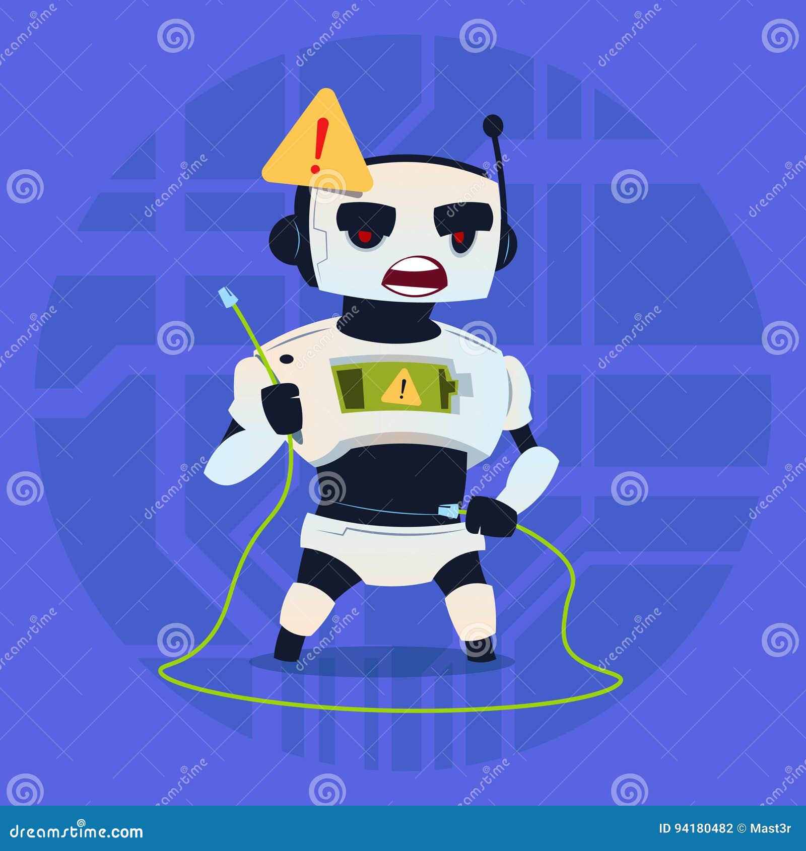 Cute Robot Error Connection Problem Modern Artificial Intelligence ...