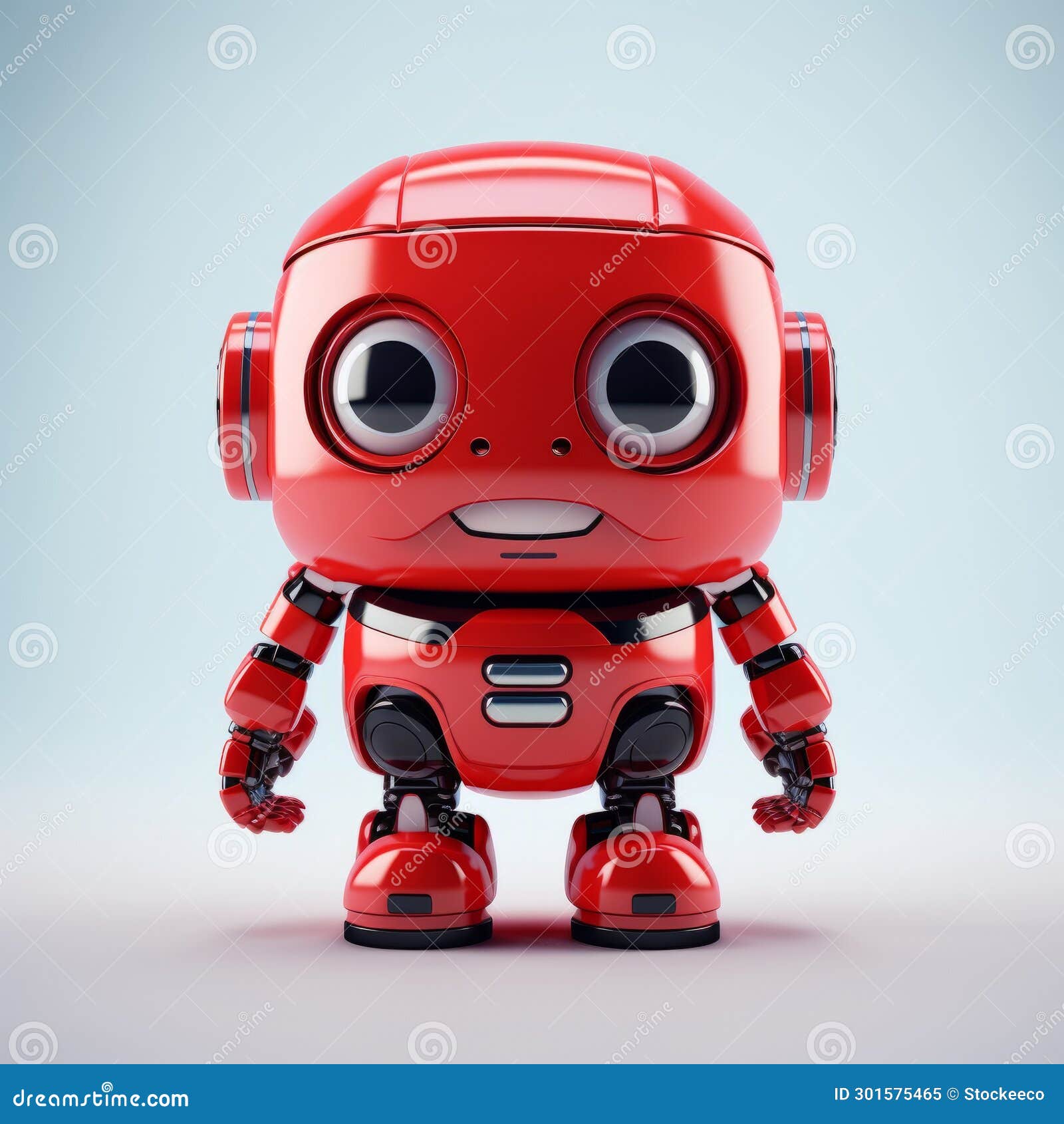 Shiny Little Red Robot: a Cute and Innovative Illustration Stock ...