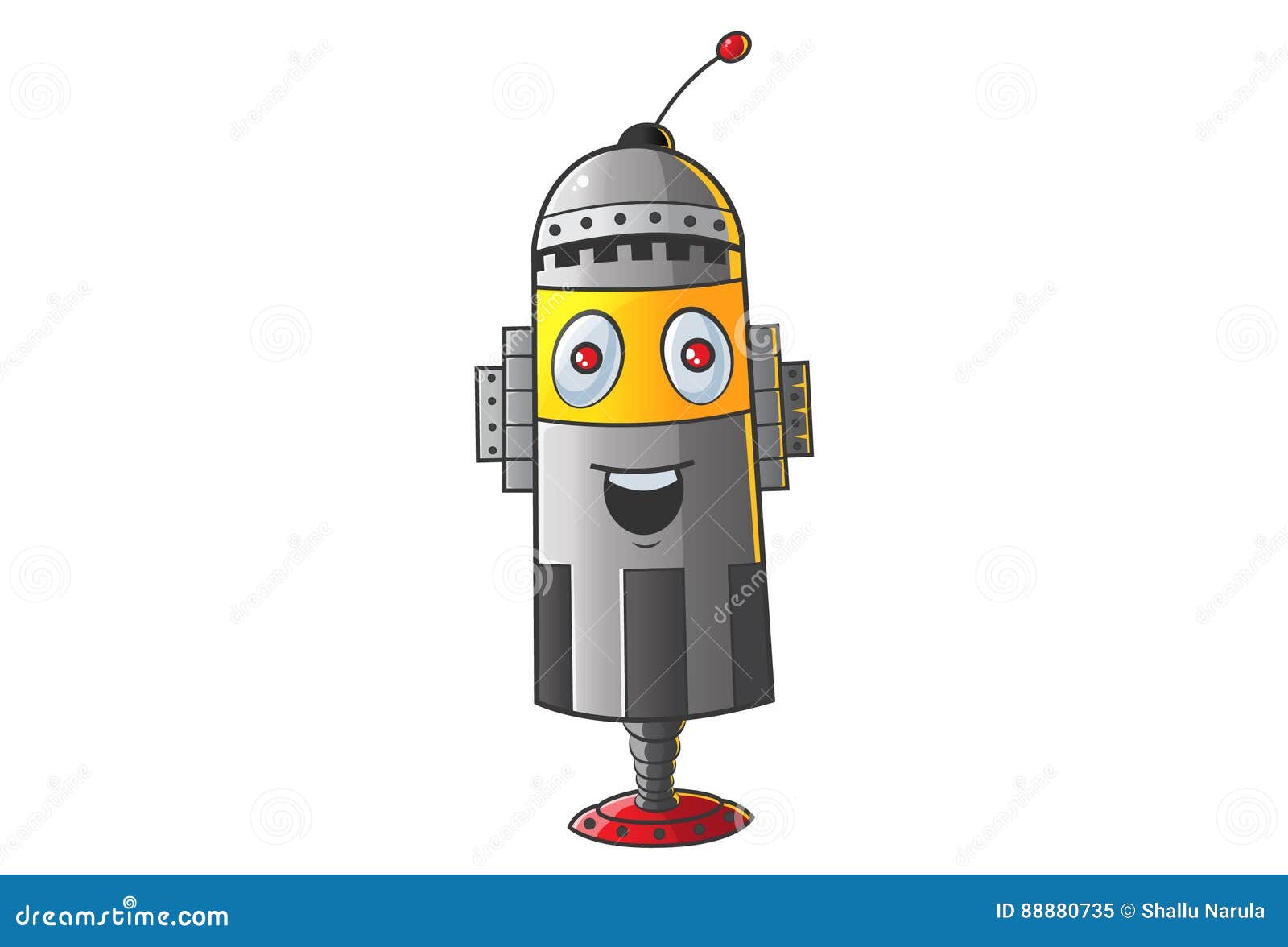 Cute Robot Happy. stock illustration. Illustration of robot - 88880735