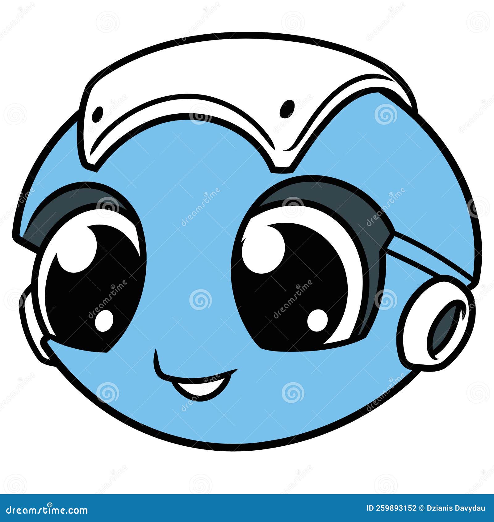 Cute Robot Head Illustration on White Background Stock Vector ...