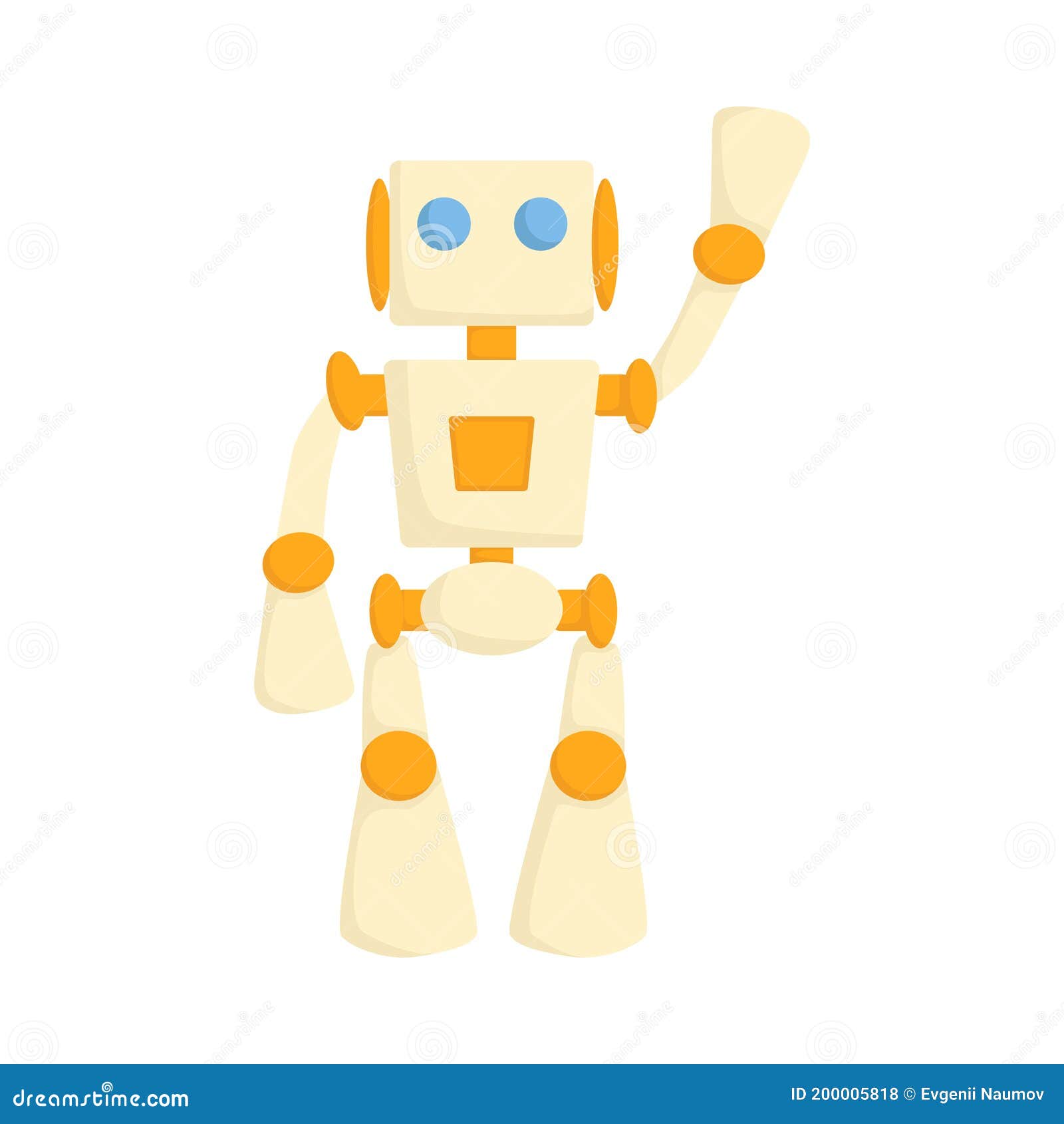 Cute Robot High Tech Innovation Technology Science Cartoon Style Vector ...