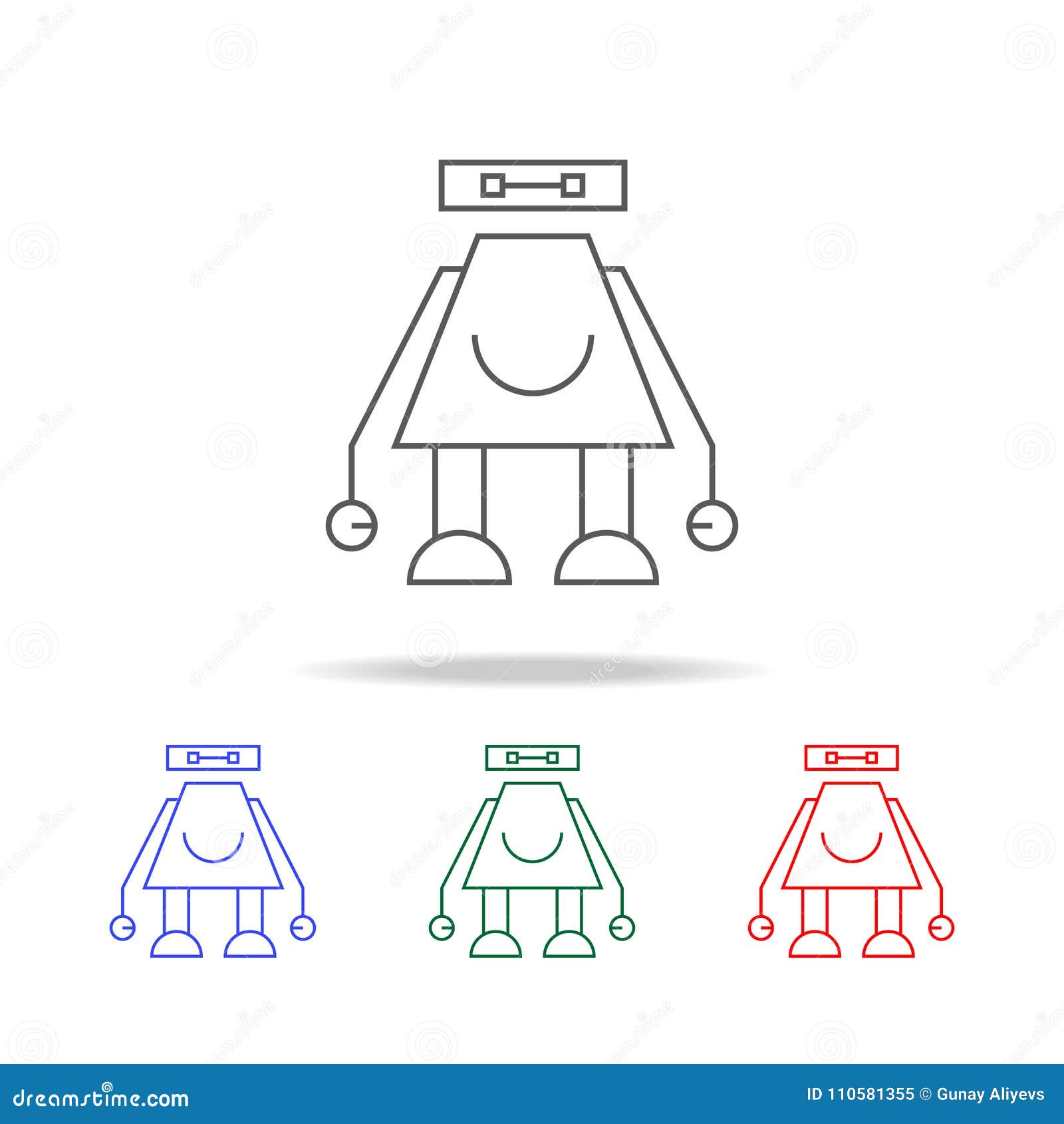 Cute Robot Icon. Elements in Multi Colored Icons for Mobile Concept and ...