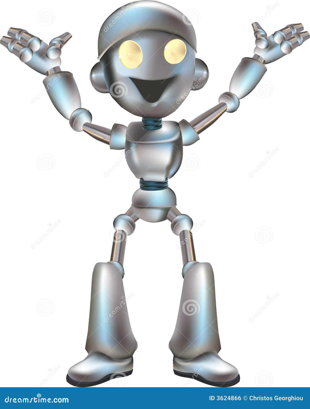 Cute robot illustration stock vector. Illustration of cute - 3624866