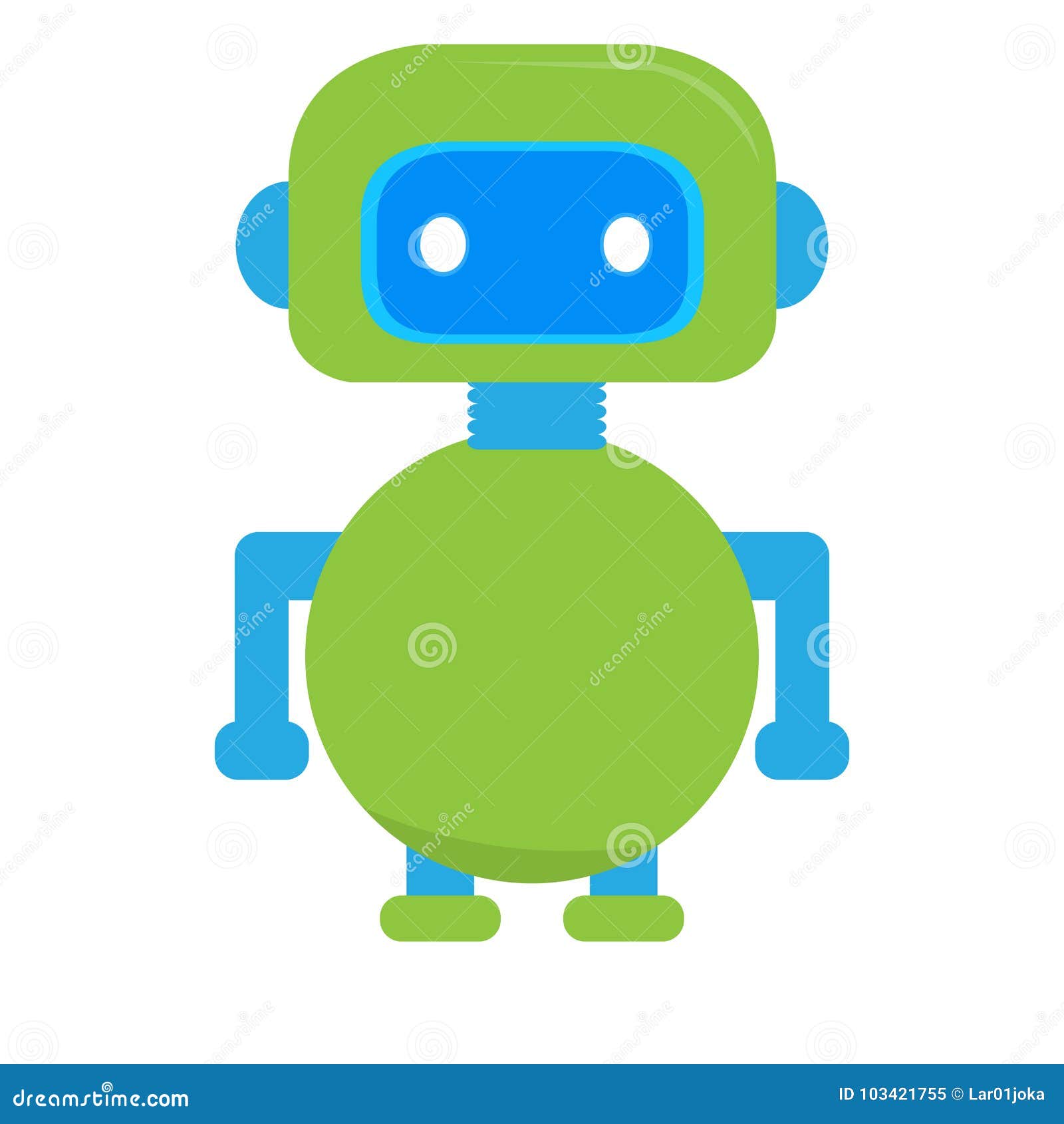 Isolated cute robot stock vector. Illustration of friendly - 103421755