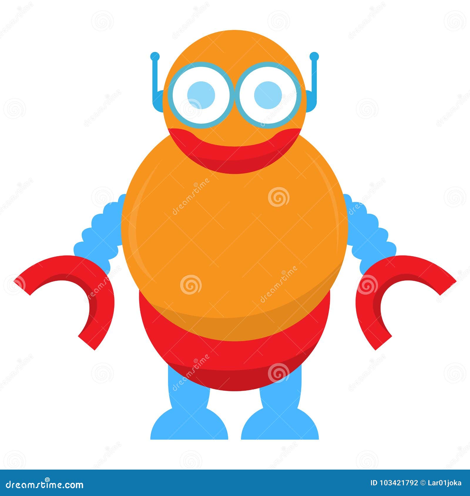 Isolated cute robot stock vector. Illustration of object - 103421792