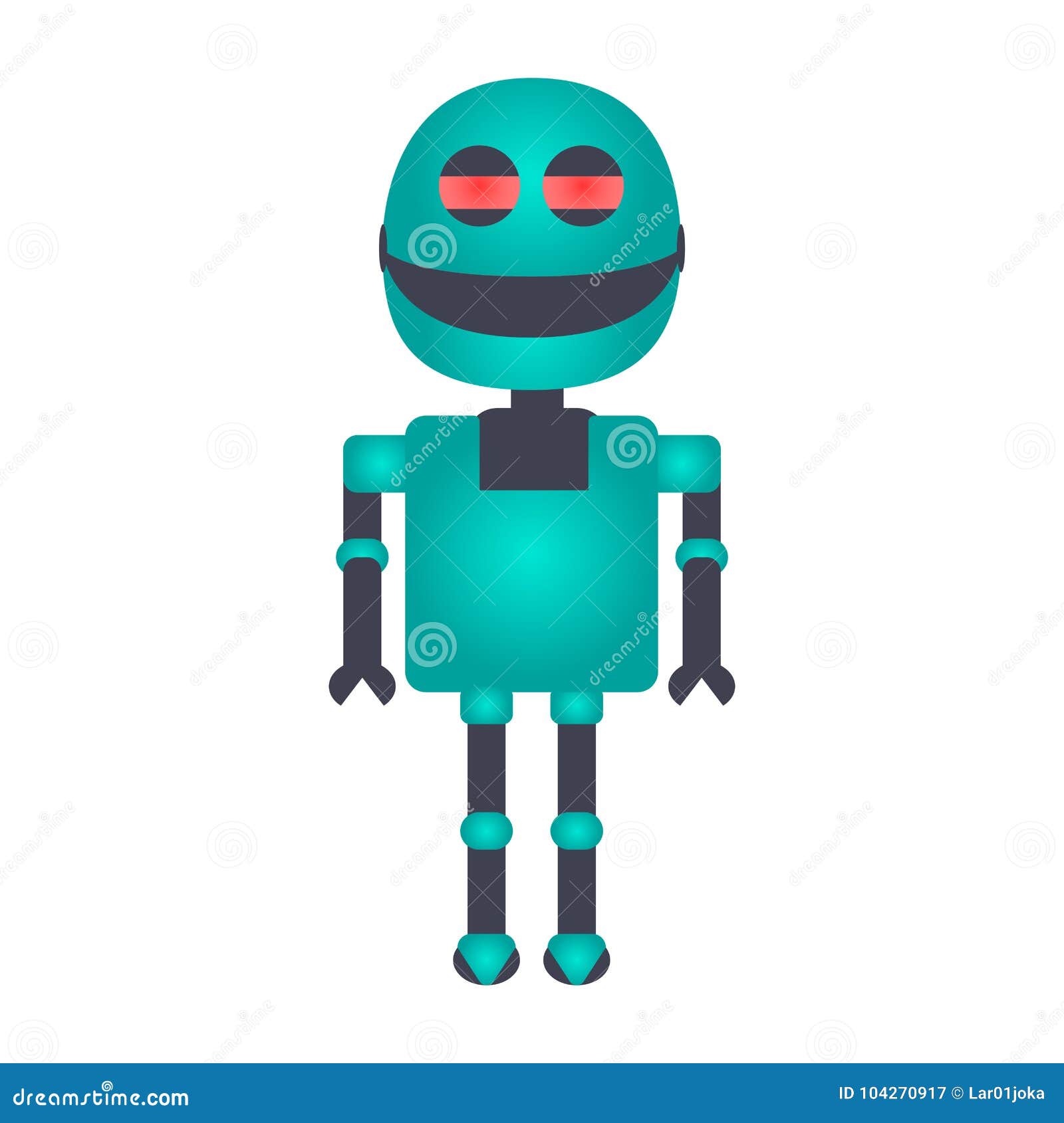 Isolated cute robot stock vector. Illustration of humanoid - 104270917