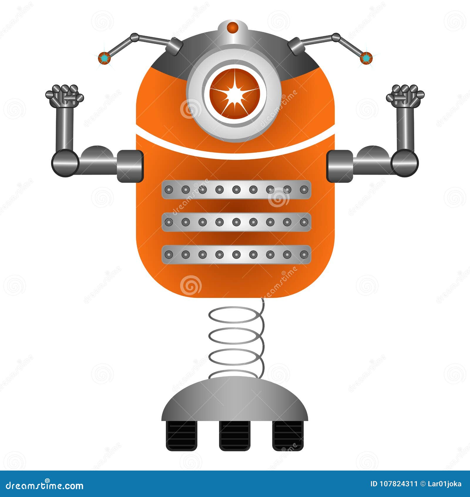 Isolated cute robot stock vector. Illustration of graphic - 107824311