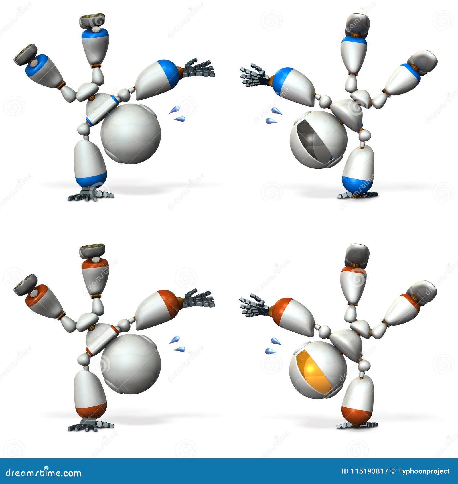 A Cute Robot that Performs Dance Performance. Stock Illustration ...