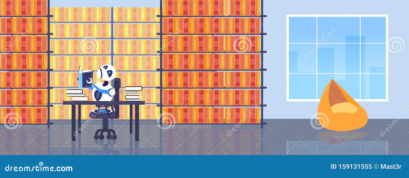 Robotic Character And Man Walking With Dogs Robot Vs Human Standing ...