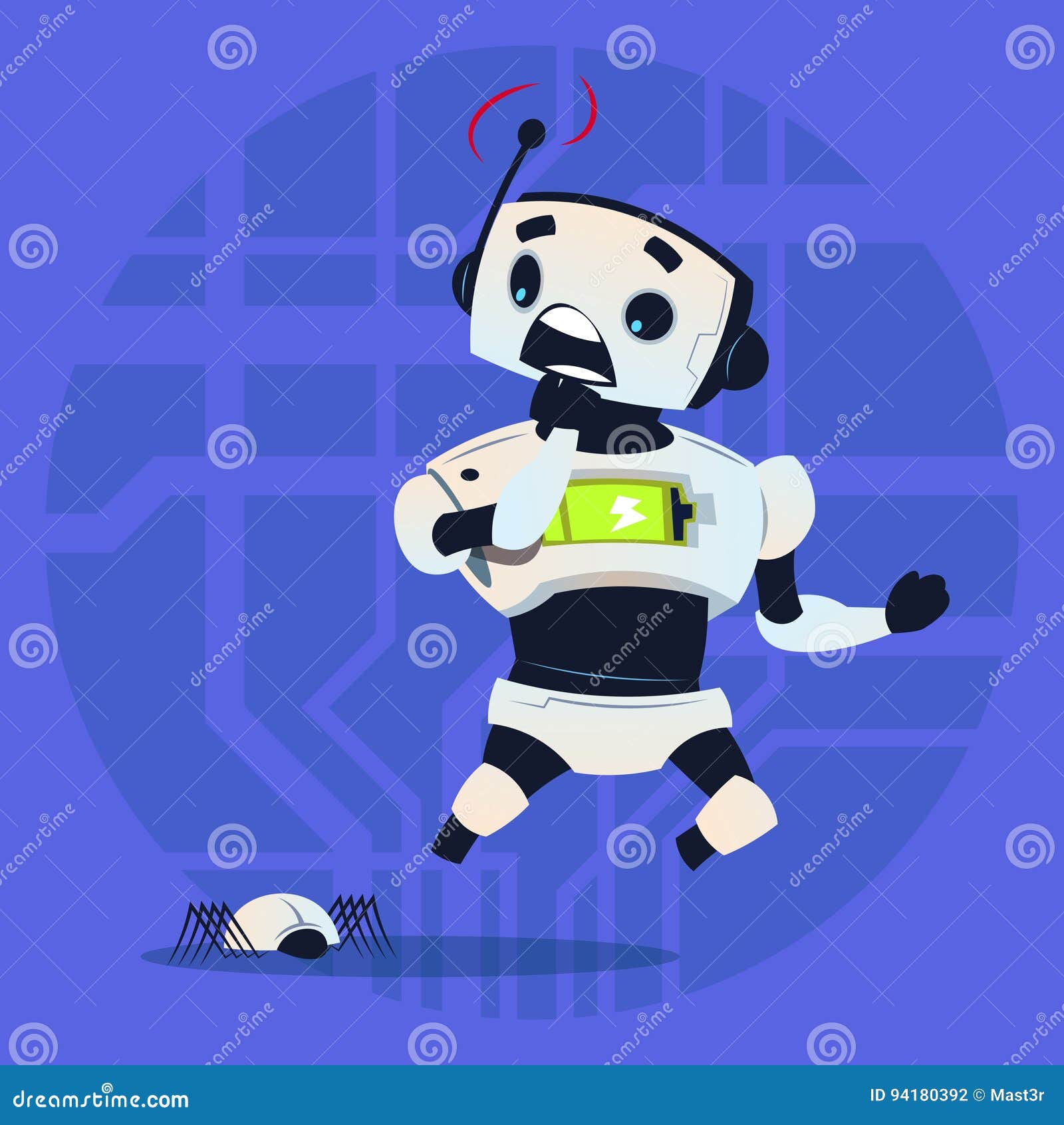 Cute Robot Scared Modern Artificial Intelligence Technology Concept ...
