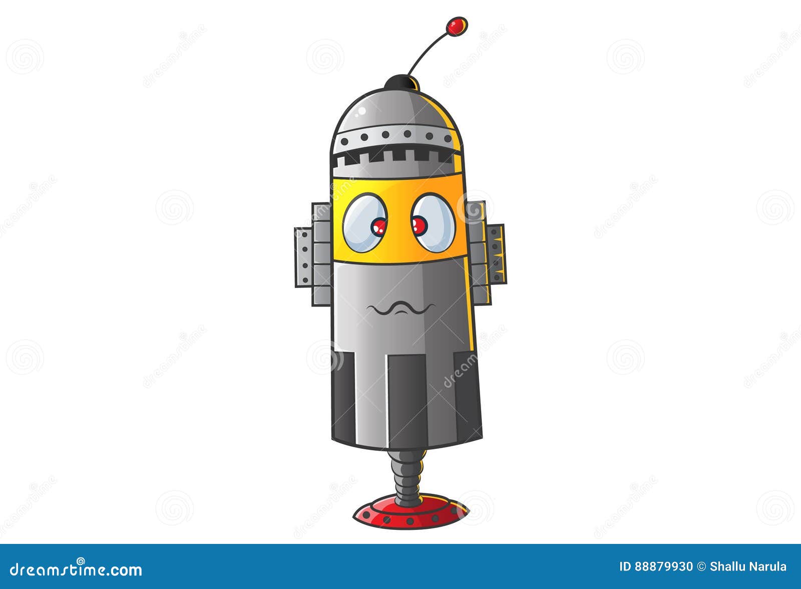 Cute Robot Scared stock illustration. Illustration of confused - 88879930