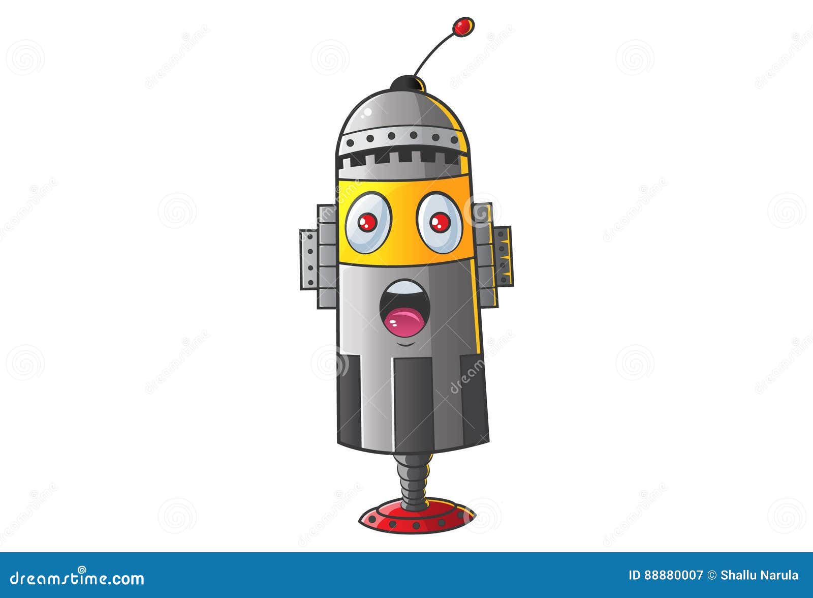 Cute Robot Shocked stock illustration. Illustration of confuse - 88880007