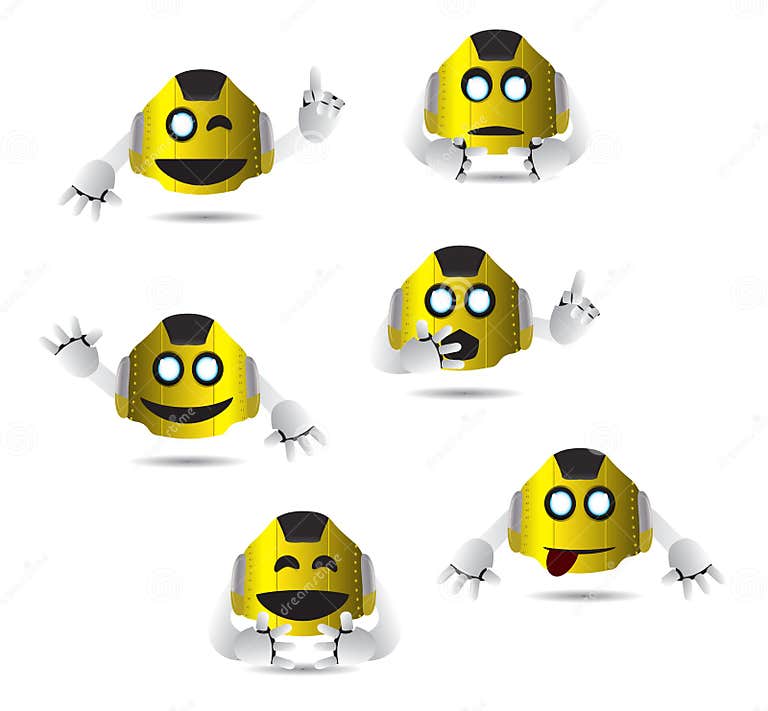 Cute robot smiley stock vector. Illustration of expression - 68888361