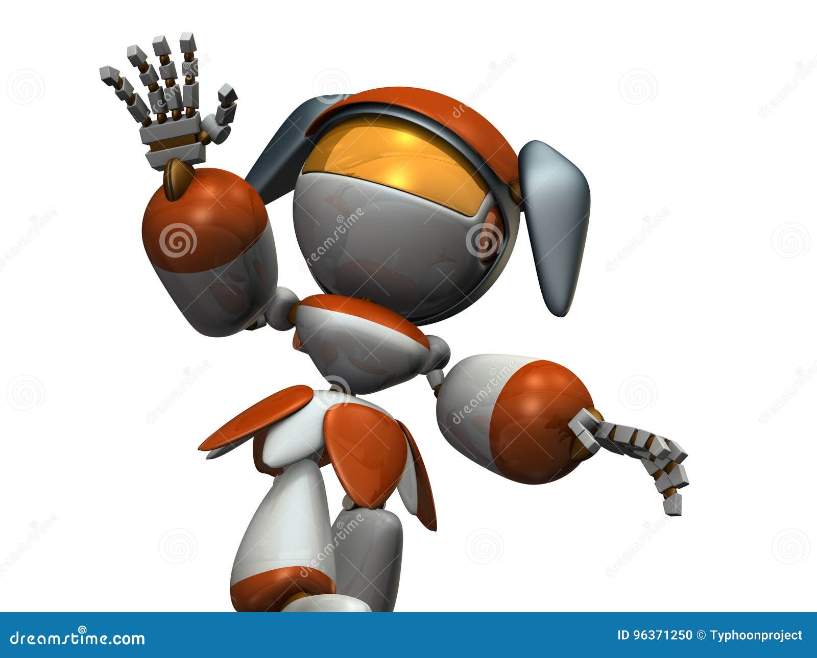 That Cute Robot Speaks To Someone. Stock Illustration - Illustration of ...