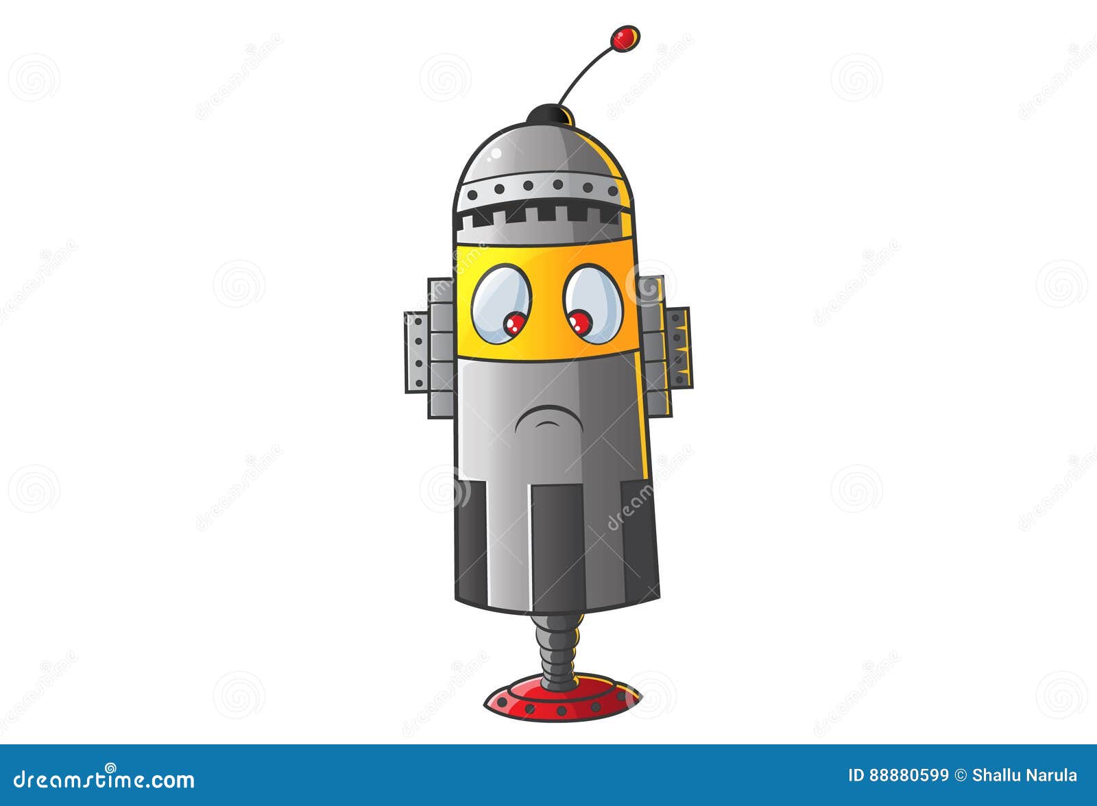 Cute Robot Upset. stock illustration. Illustration of closed - 88880599