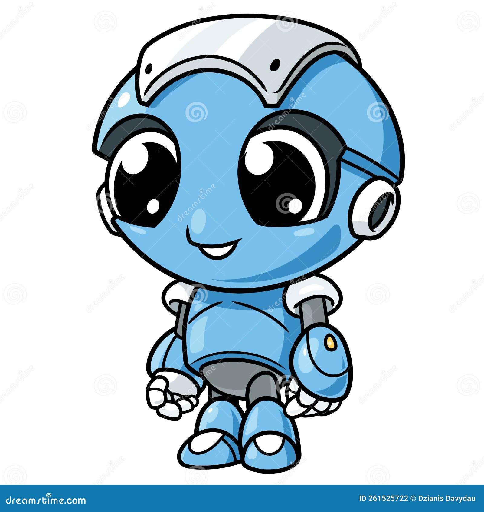 Cute Robot Vector Illustration in Cartoon Style Stock Illustration ...