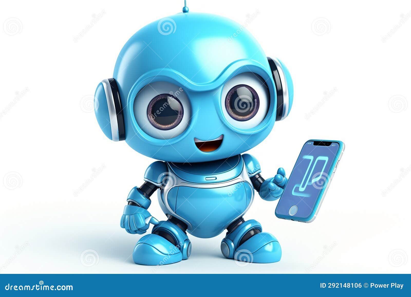 Cute Robot on a White Background Stock Illustration - Illustration of ...