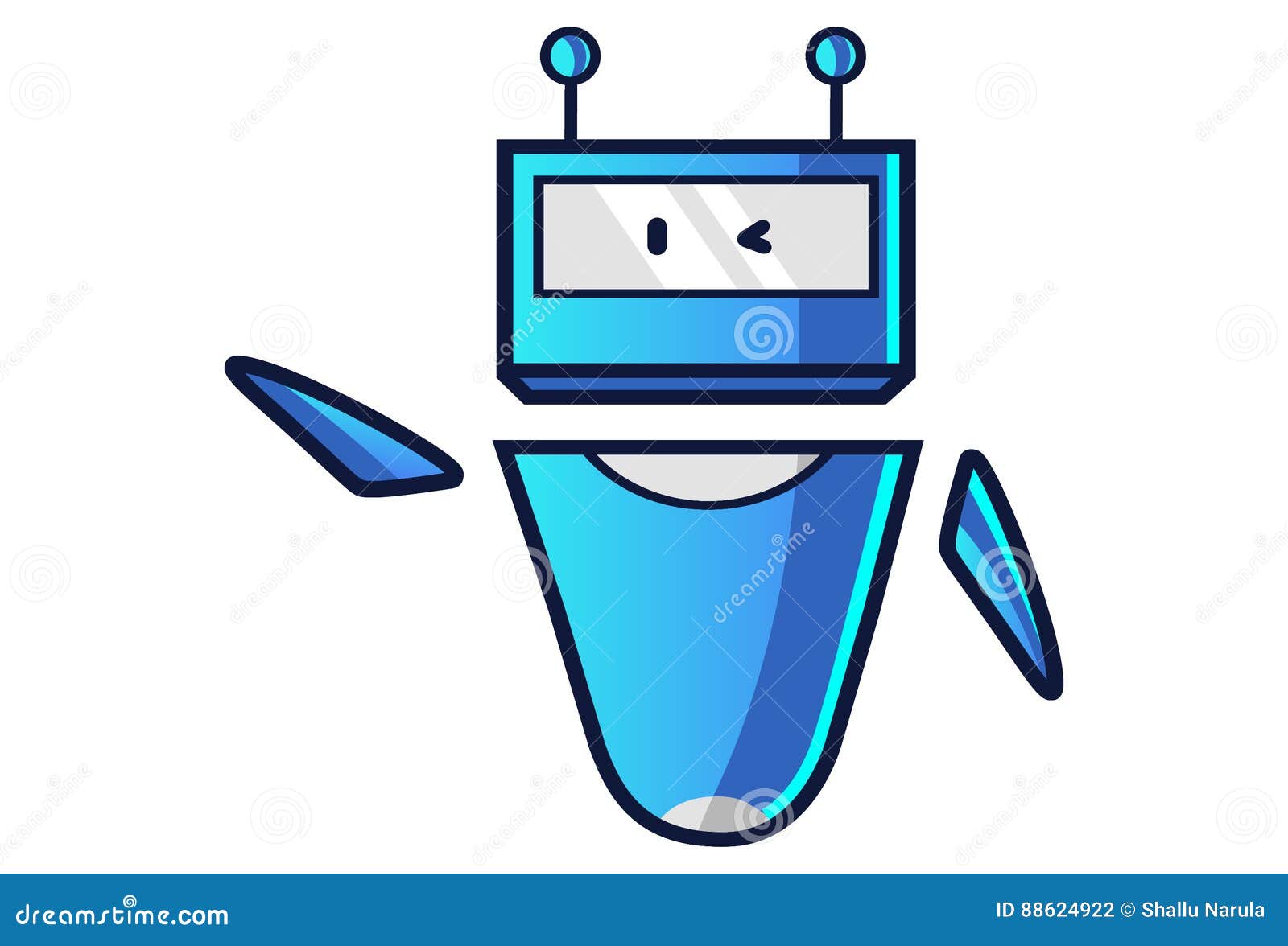 Cute Robot with Winking Expressions. Stock Illustration - Illustration ...