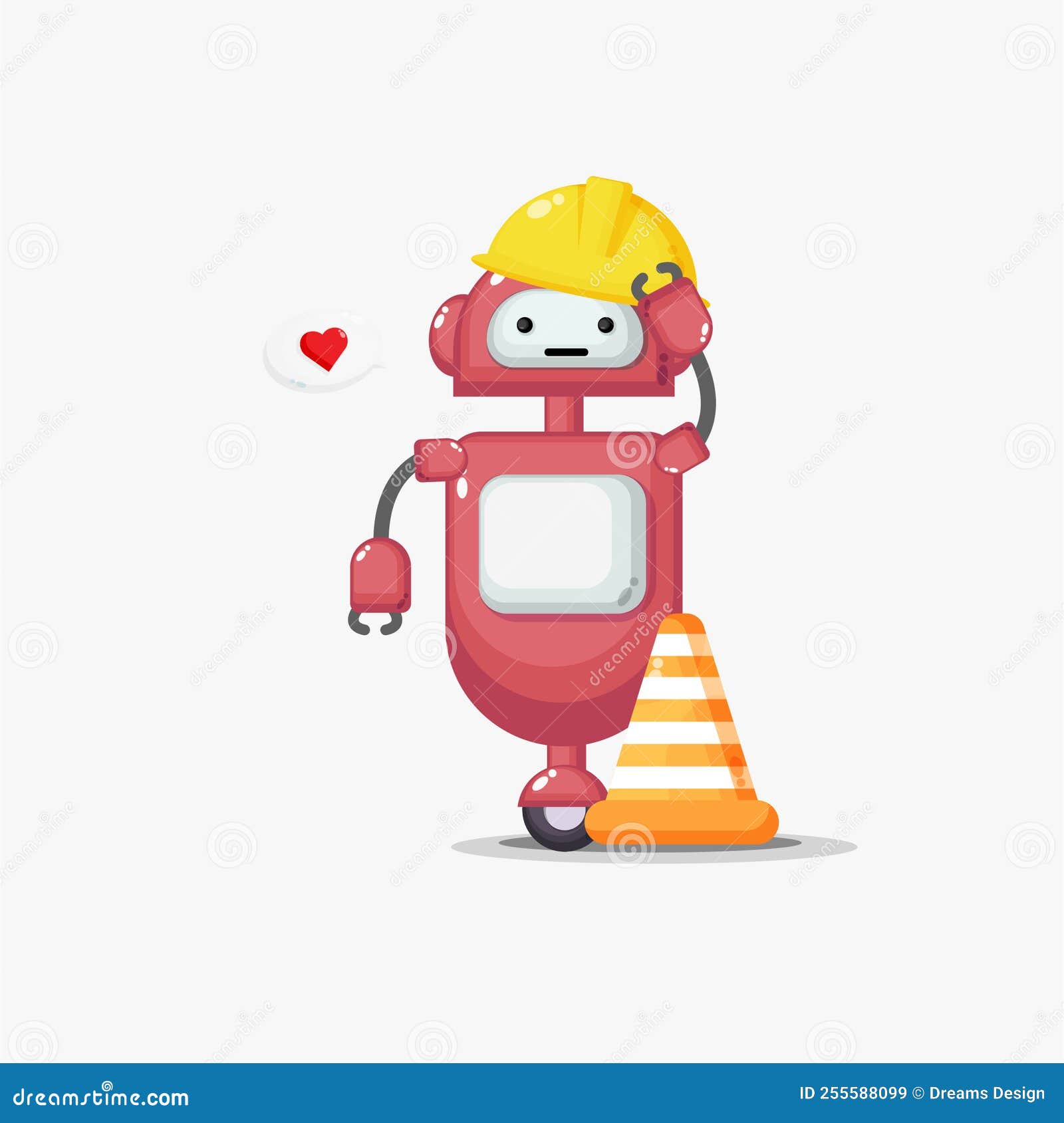 Cute Robot Works in Construction Stock Vector - Illustration of concept ...
