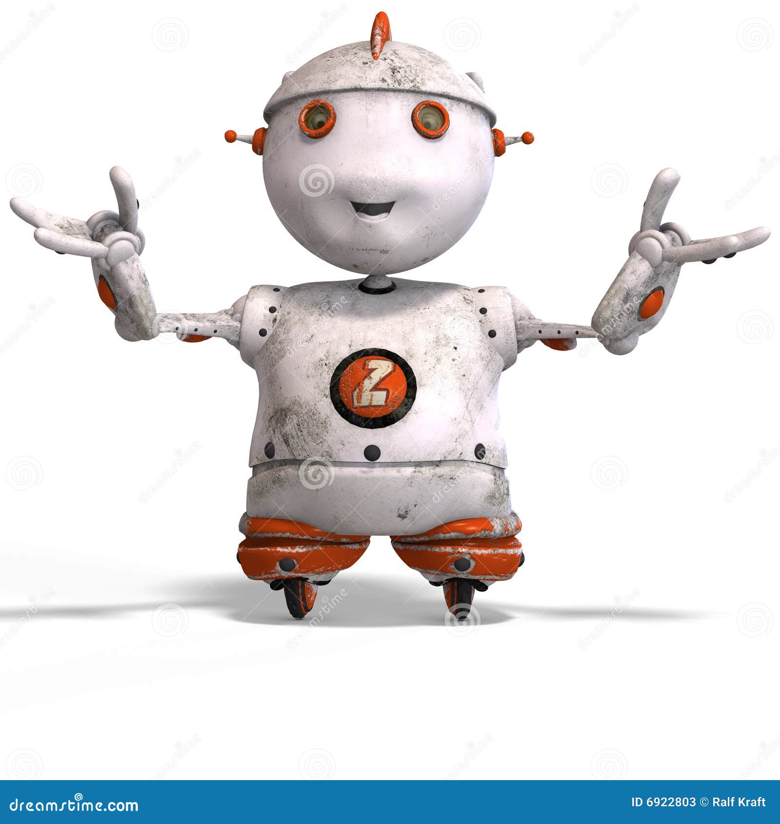 Cute Roboter with Lot of Emotion Stock Illustration - Illustration of ...